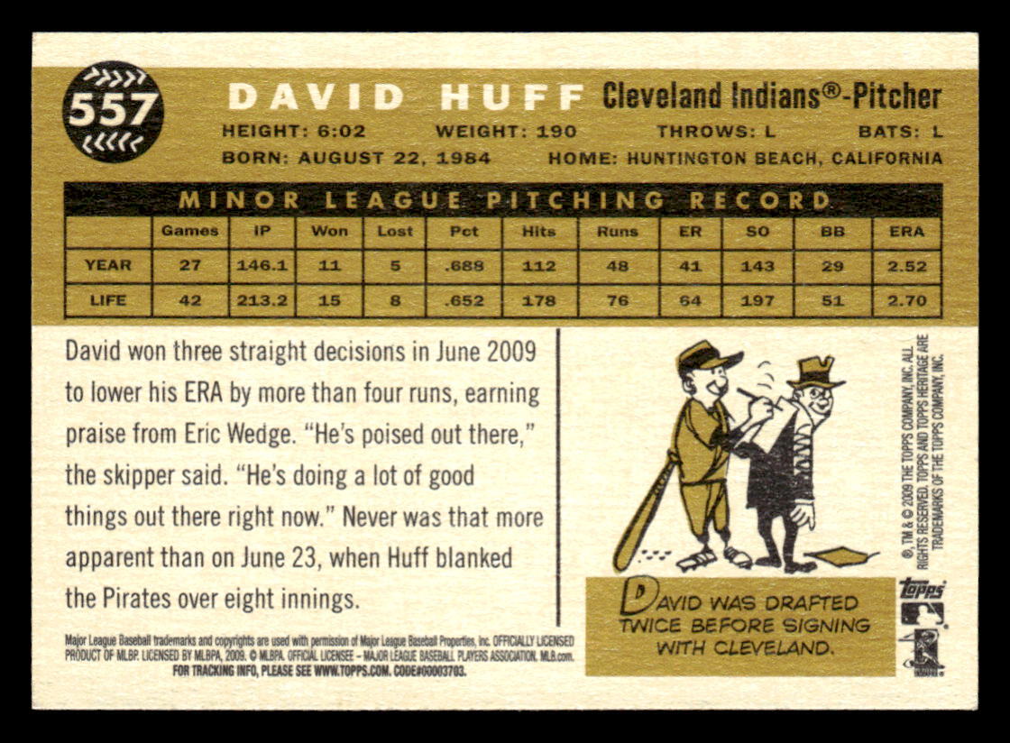 2009 Topps Heritage - #557 David Huff for sale online | eBay