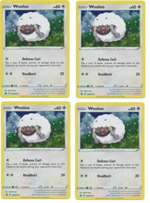 Pokemon WOOLOO SWSH011 RARE HOLO PROMO - MINT | 4 CARD SET + 4 ...