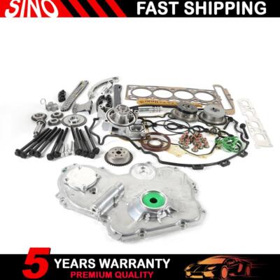 Set Timing Chain Kit Head Gasket Bolts Oil & Water Pump For GM Ecotec 2 ...