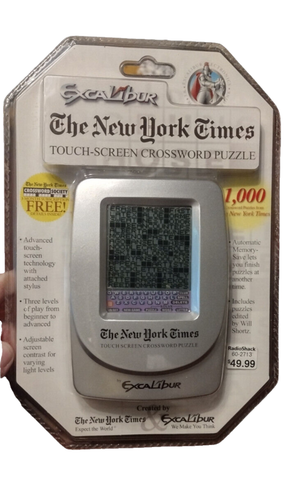 New York Times Crossword Game Electronic Handheld Puzzle by Excalibur ...