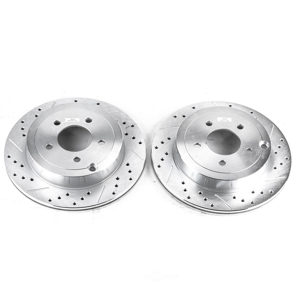 Disc Brake Rotor Set-Rear Drilled, Slotted and Zinc Plated Brake Rotor ...