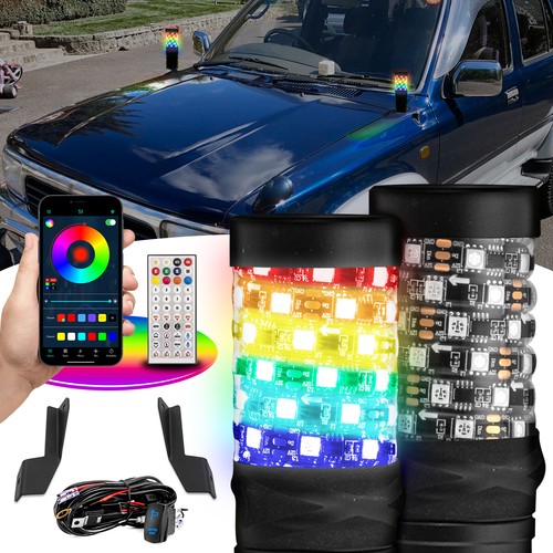 For 89-95 Toyota 4Runner 0.7FT Spiral LED Whip Light RGB Chase+Ditch ...