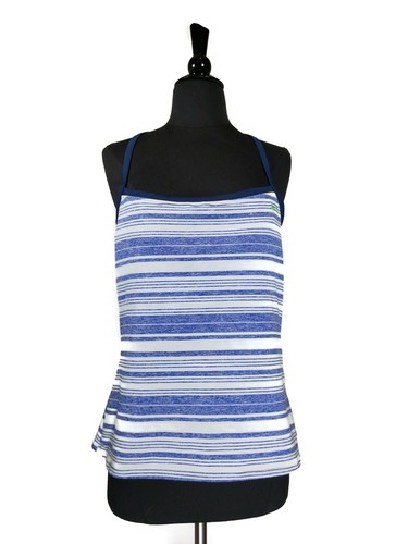 Nike Blue White Striped Racerback Spaghetti Strap Athletic Tank Top ...
