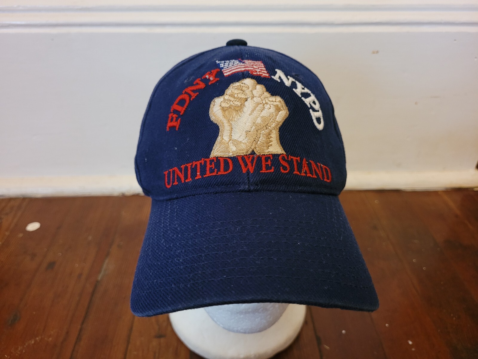 FDNY NYPD HAT CAP UNITED WE STAND ADJUSTABLE ONE SIZE FITS MOST Navy ...