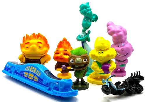 ELEMENTAL Figure Play Set DISNEY PIXAR PVC TOY Bernie & Cinder Lumen ...