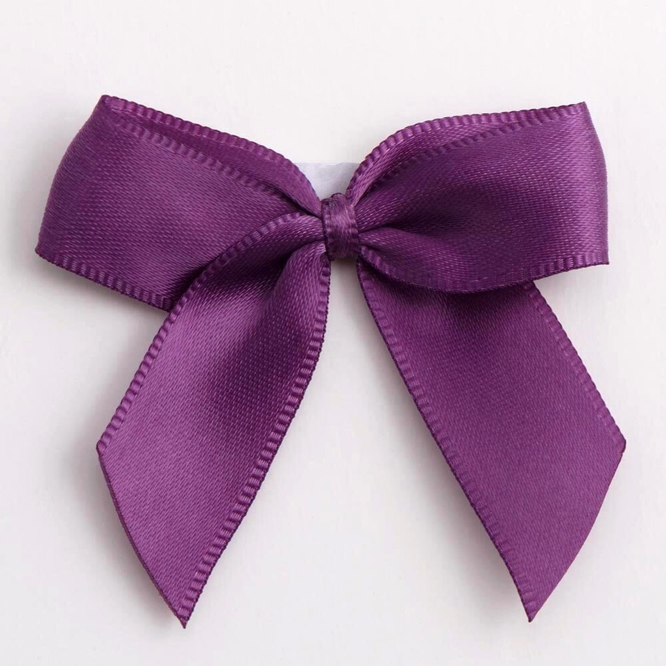 Satin Bows 5cm Self Adhesive Ribbon Pre Tied Large Bow Wide Gift Craft ...