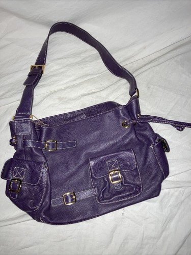 MAXX STUDIO Purple Leather Purse Handbag | eBay