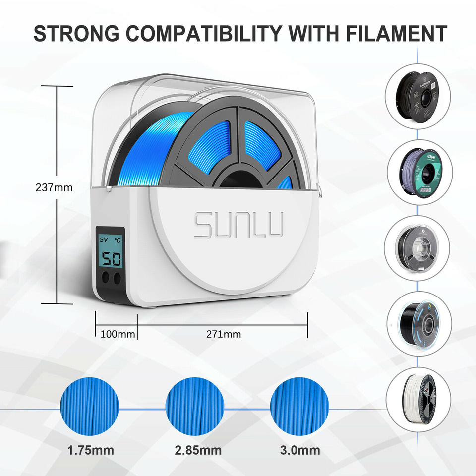SUNLU S1 Plus Filament Dryer Box Filament Dehydrator Storage with Fan ...