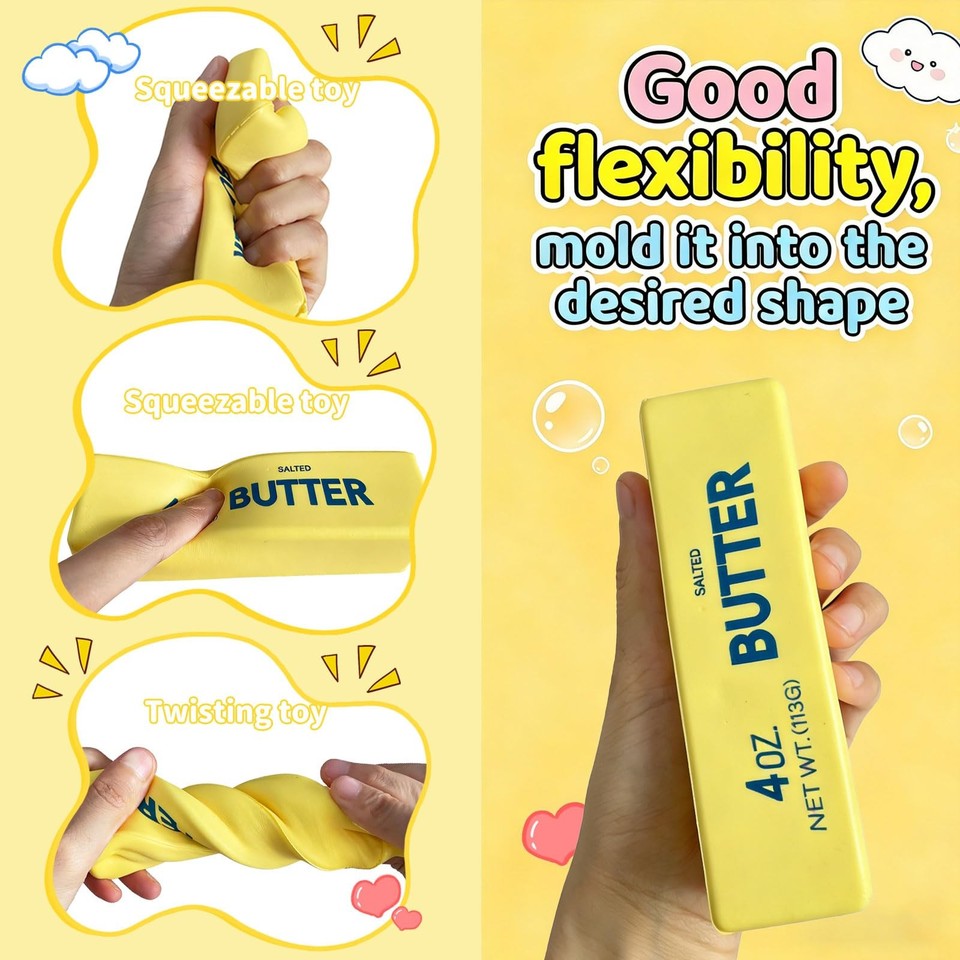 Slow Rising Squishy，Taba Squishy, Stress Balls，Party Favor Gift (Butter ...