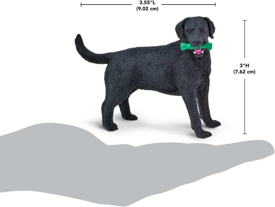 Black Labrador Retriever Figurine - Hand-Painted, Lifelike 3.75" Model ...