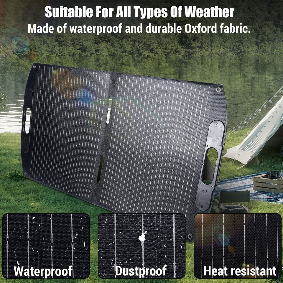 100W Foldable Off Grid Solar Panel with Kickstand For Outdoor Camping/RV Trip | eBay