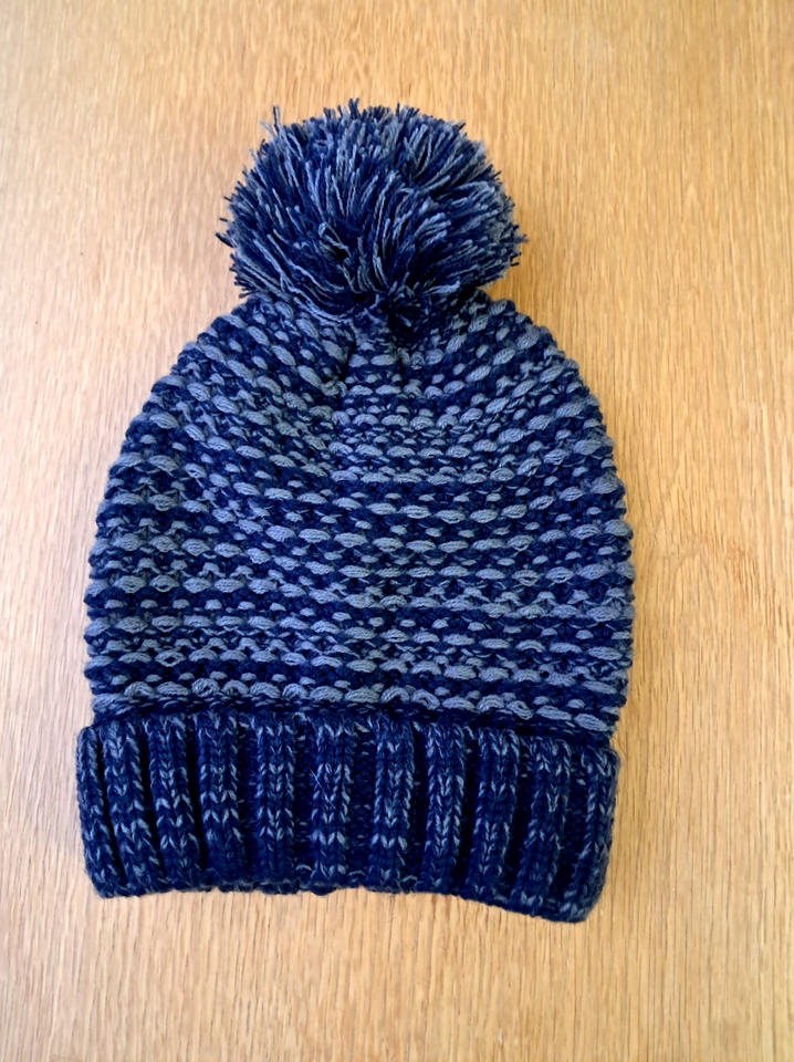 NEW Men's Knitted Navy & Grey Scarf & Bobble Hat set One Size by George ...