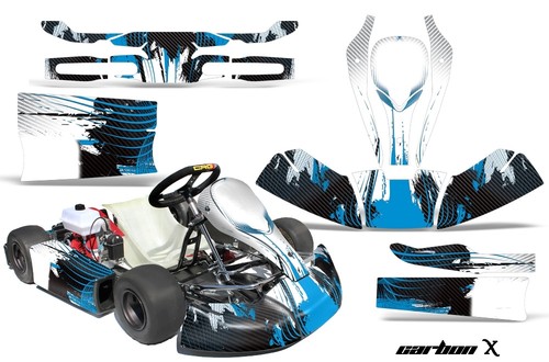Go Kart Graphic Decals Stickers For JR CRG Cadet Bambino CARBONX BLUE ...