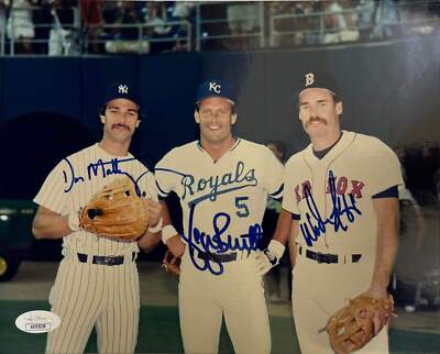 Don Mattingly George Brett Wade Boggs Autographed 8x10 Photo (JSA) | eBay