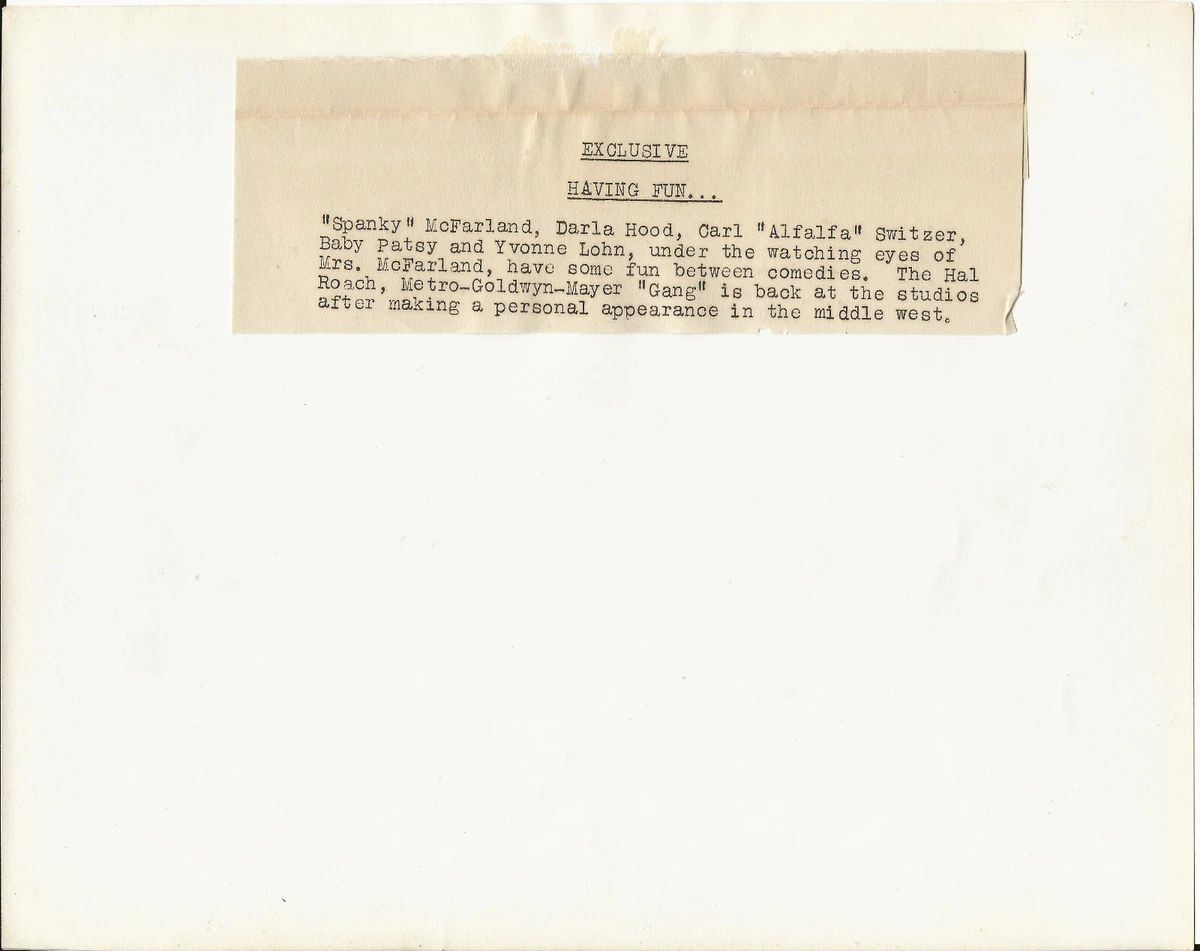 Little Rascals Letter To Darla