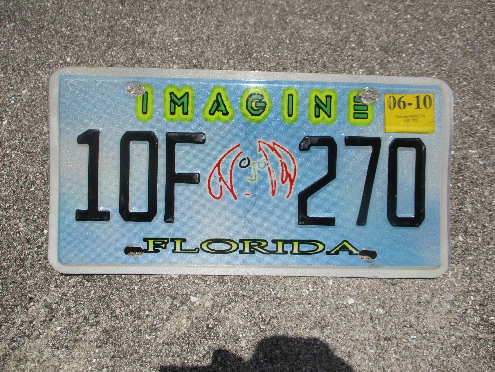 Florida 2010 Imagine John Lennon license plate # 10F 270 | eBay