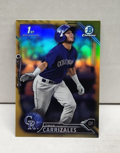 OMAR CARRIZALES 2016 Bowman Chrome Prospects GOLD REFRACTOR ~ #'d /50 ~ ROCKIES | eBay