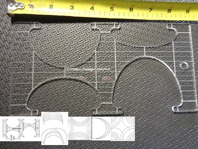 Quilting Template Ruler 3mm thick create Ovals / Leaves for Low Shank ...