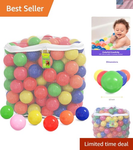 Bright 200 Count Child-Safe Ball Pit Balls with Reusable Mesh Storage ...
