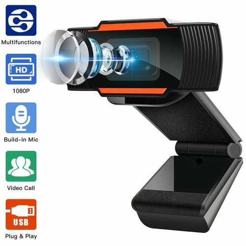 HD 1080P Webcam Auto Focusing Web Camera W/ Microphone For PC Laptop ...