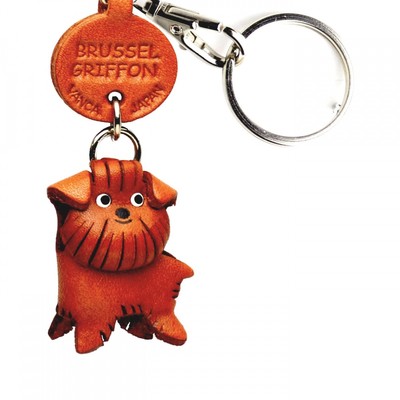 Brussels Griffon Handmade 3D Leather Dog Keychain *VANCA* Made in Japan ...