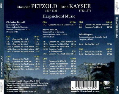 FERNANDO DE LUCA PETZOLD KAYSER HARPSICHORD NEW CD | eBay