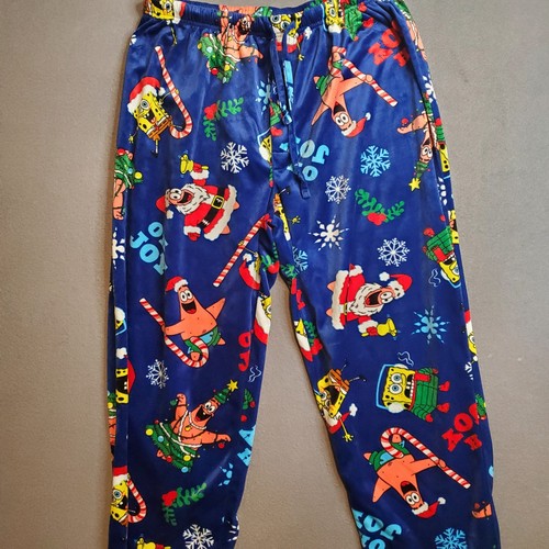SPONGEBOB & PATRICK Christmas Winter Pajama Pants Men's XL SILKY SOFT ...