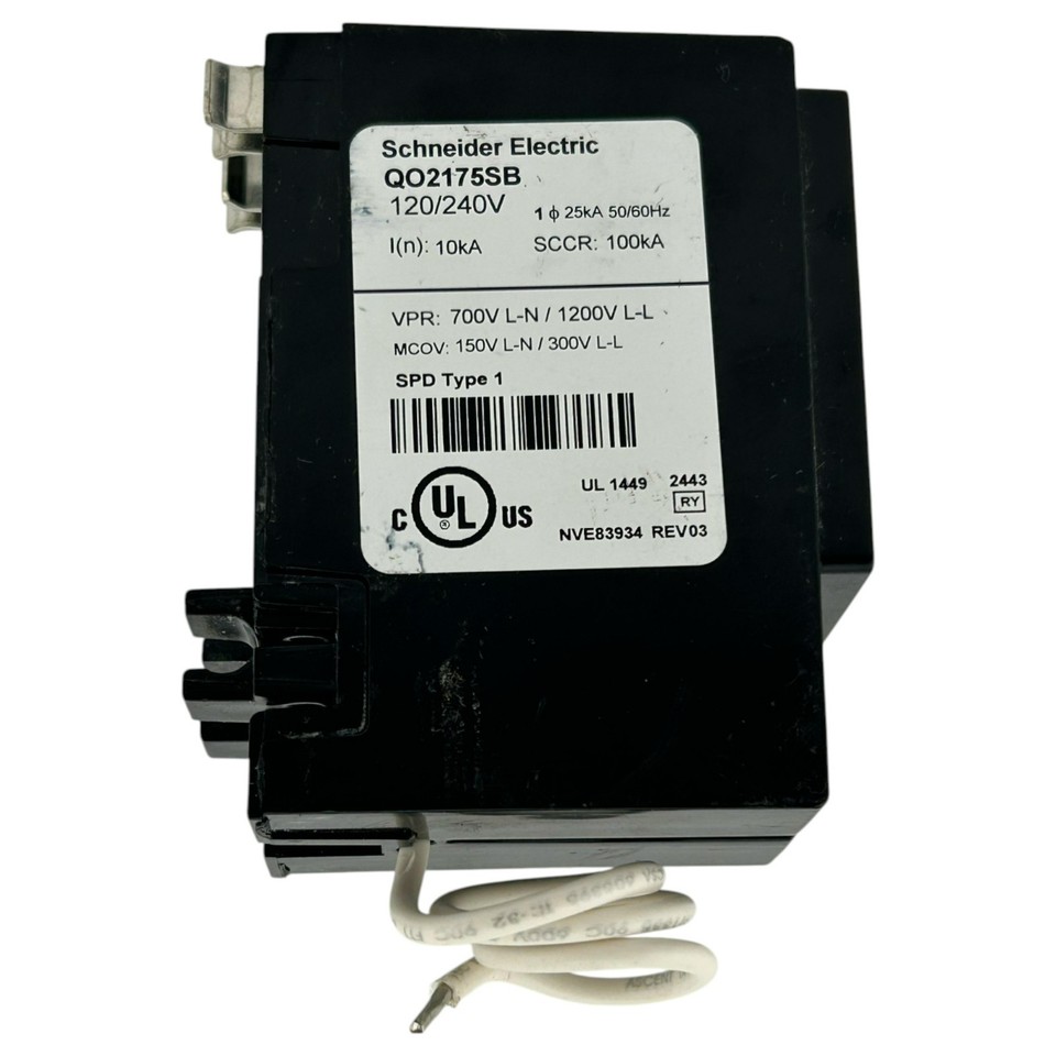 USED SQUARE D QO2175SB SURGE PROTECTOR DEVICE 120/240V 25KA 2 POLE | eBay