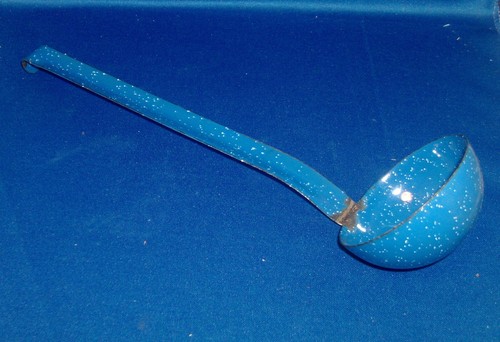 Vintage Graniteware Ladle Blue & White Metal Enamel Kitchenware | eBay