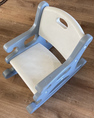 Child Size Vintage Little Tikes Country Blue & White Rocking Chair | eBay