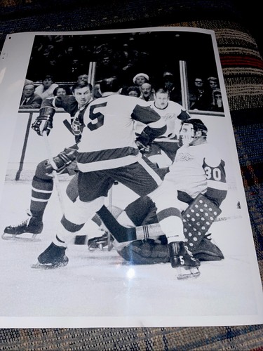 1970 JEAN BELIVEAU TYPE 1 PHOTO ROY EDWARDS GOALIE MASK DETROIT RED ...