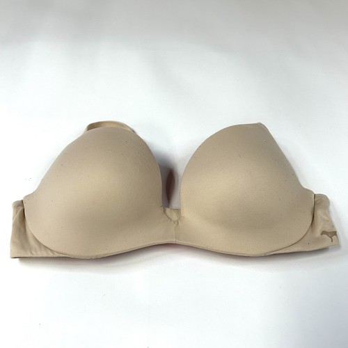 PINK Victorias Secret 32C Pushup Bra Padded Solid Beige Underwire #1199 ...