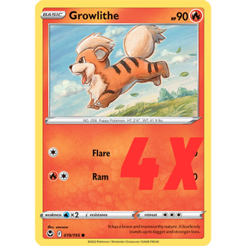 Growlithe 019/195 Swsh12: Sword & Shield - Silver Tempest Regular for ...