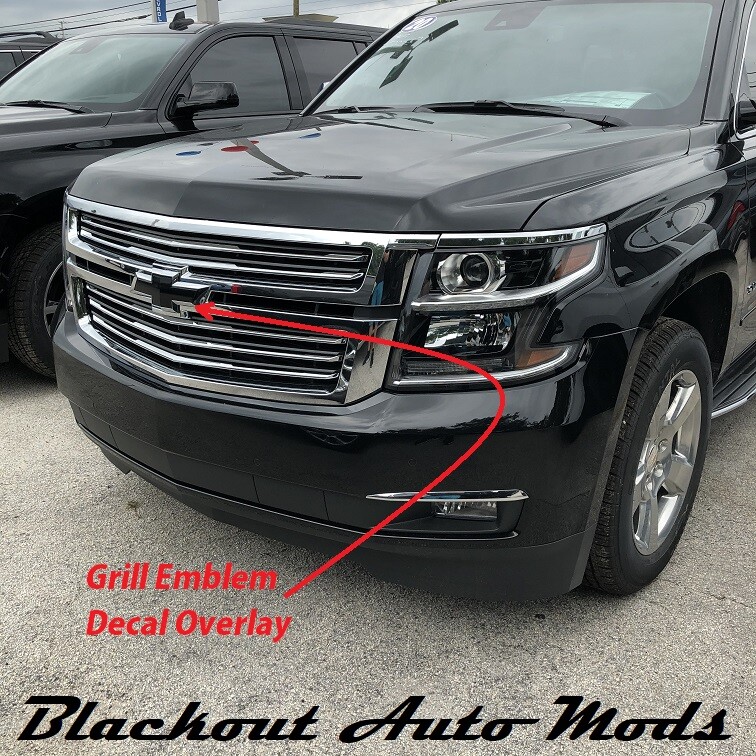 Suburban Matte Black Vinyl BowTie Grill Emblem Overlay Chevrolet 2015 ...