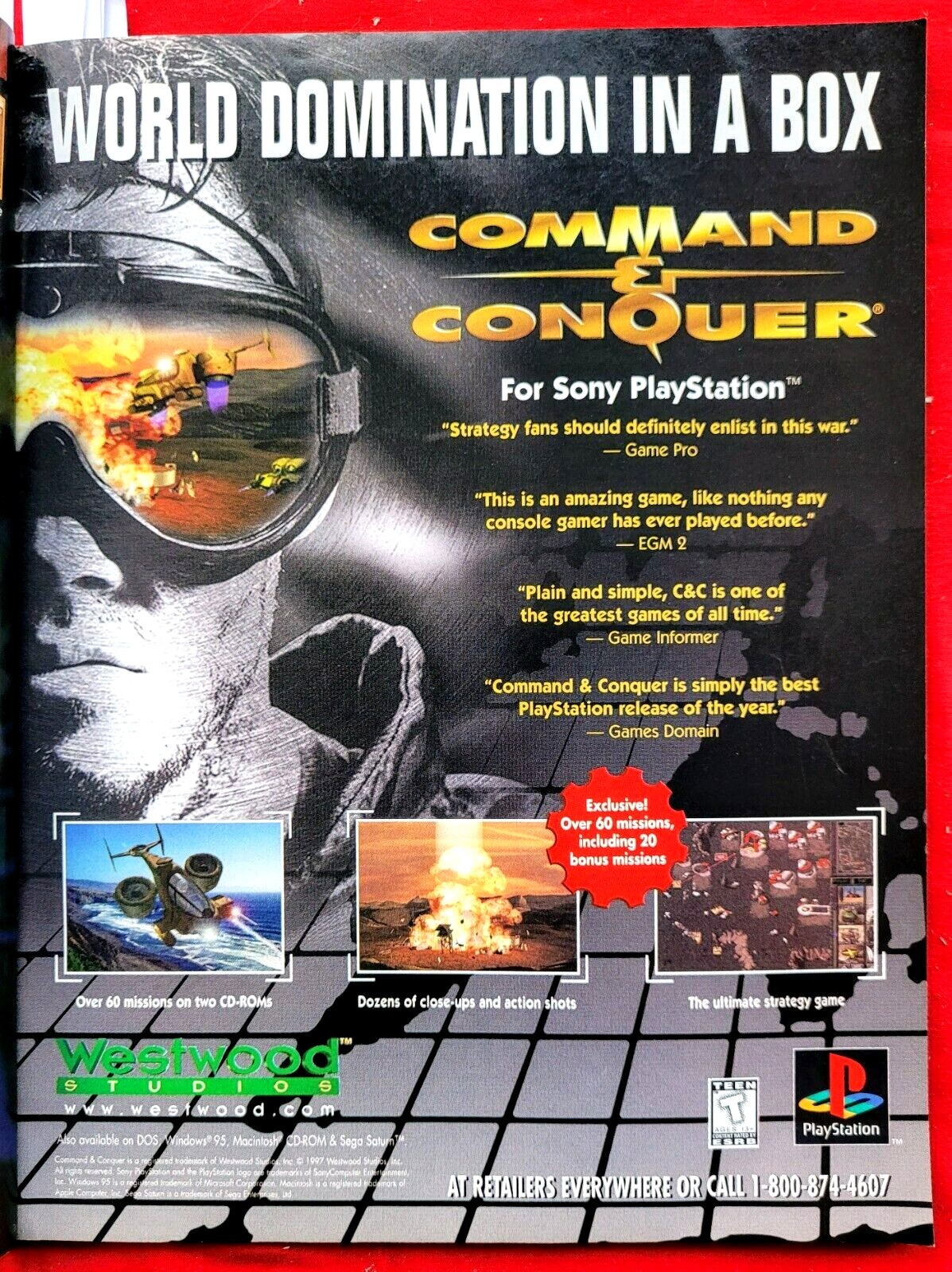 1997 COMMAND & CONQUER PlayStation Video Game = Promo Print AD | eBay