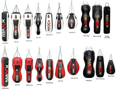 Maxx MAYA Leather Empty Punch Bag Kick Boxing MMA + Chains Unfilled | eBay