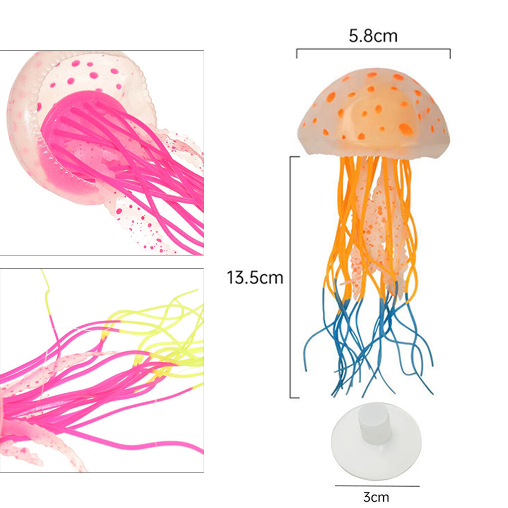 6PCS Glowing Jellyfish Floating Artificial Jellyfish Aquarium Fish Tank ...