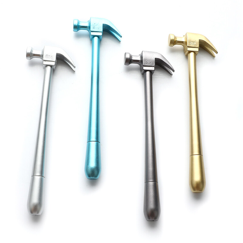2Pcs Metallic Hammer Tool Stationery Creative Ballpoint Pen Hammer ...
