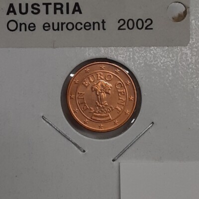 2002 Austria 1 Euro Cent Copper-Plated Steel Coin BU | eBay