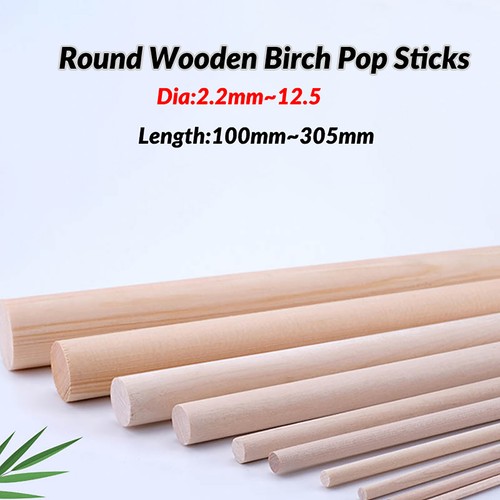 Natural Wood Wooden Sticks Unfinished Dowel Rods Ø 2-12mm - Craft ...