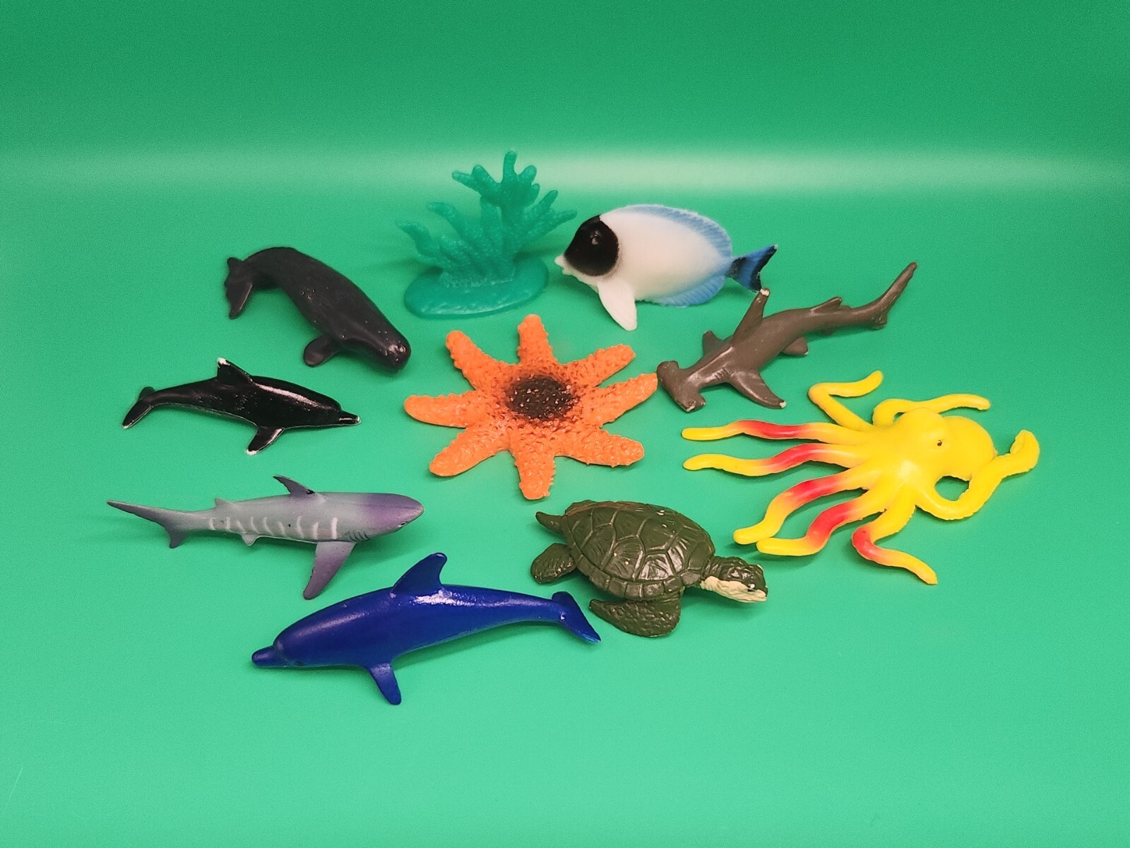Fish Animal Ocean Coral Toy Figure Lot Dolphin Shark Star Octopus Whale ...