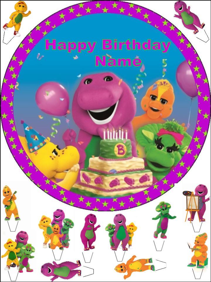 Barney Cake Topper
