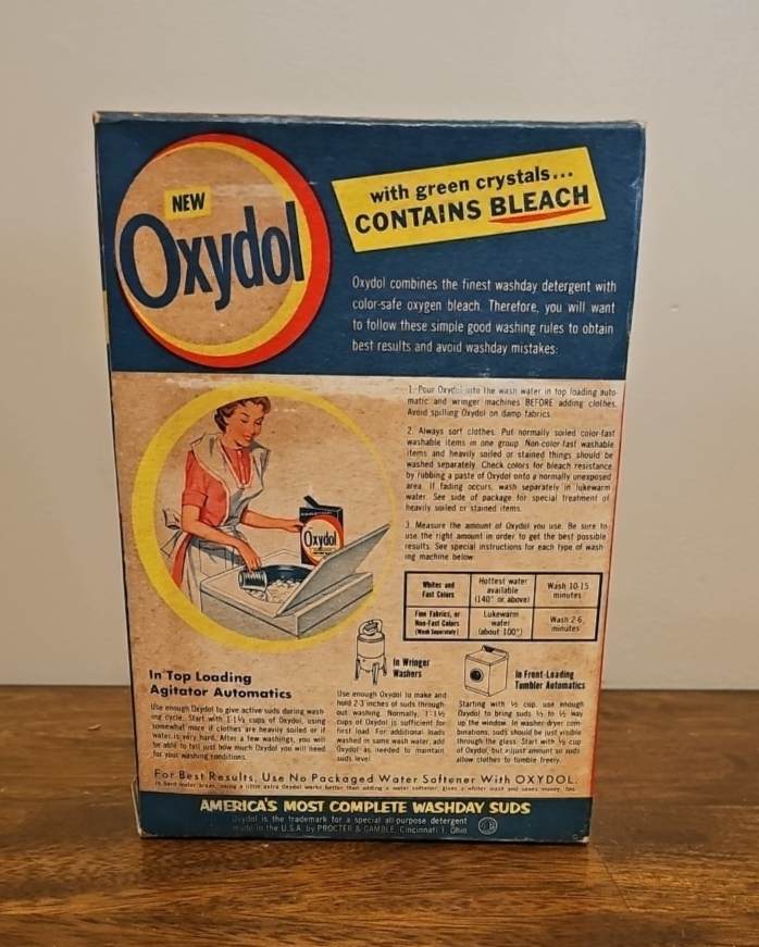 Vintage 1950's Oxydol Laundry Detergent Soap with Green Crystals 1lb ...