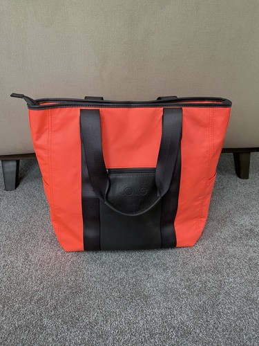 Lole Womens Tote Neon Orange/Black Leather/Nylon Multi Pockets Bag | eBay