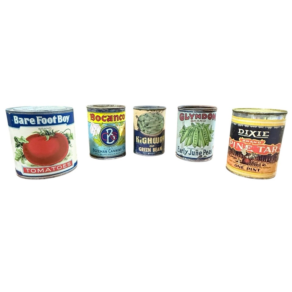 Vintage Advertising Paper Label Vegetable Tin Cans Lot | eBay