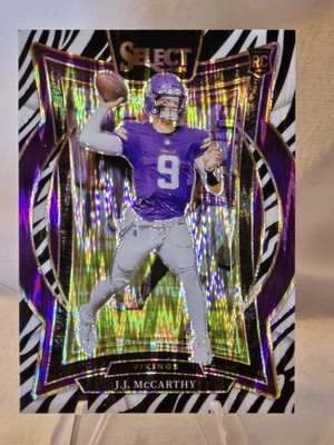 2024 Panini Select – JJ McCarthy #24 SSP ZEBRA Shock Prizm Concourse RC ...