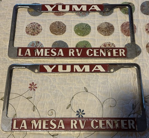 Vintage Yuma La Mesa RV Center License Plate Frames (2) | eBay