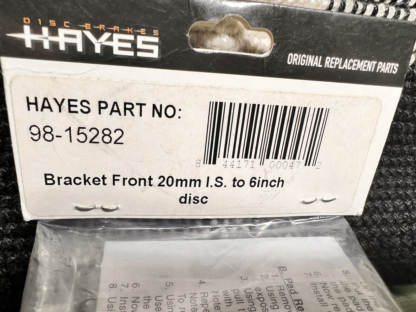 Hayes Disc Brake IS Adapter Front 20mm Thru Axle Mount 160mm Qr/IS ...