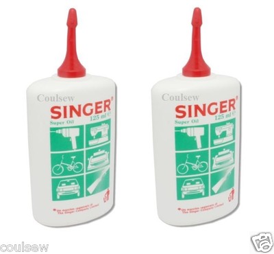 2 x GENUINE SINGER DOMESTIC FINE SEWING MACHINE OIL COMPATIBLE WITH ALL ...