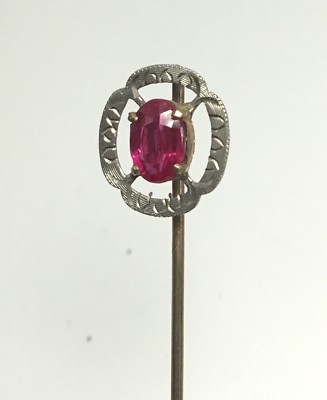 Antique Deco 10K White & Gold Ruby Stick Pin | eBay